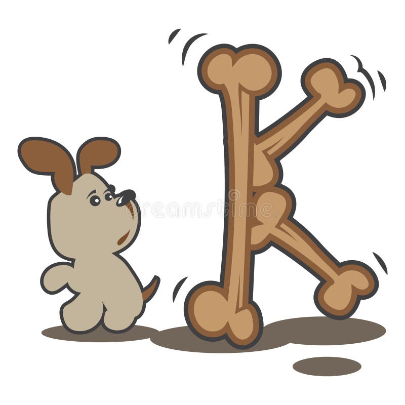 Dog with the Alphabet K. Vector Illustration Decorative Design Stock ...