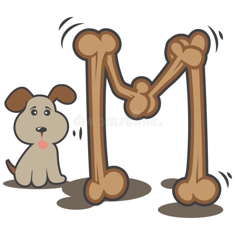 Dog with the Alphabet M. Vector Illustration Decorative Design Stock ...