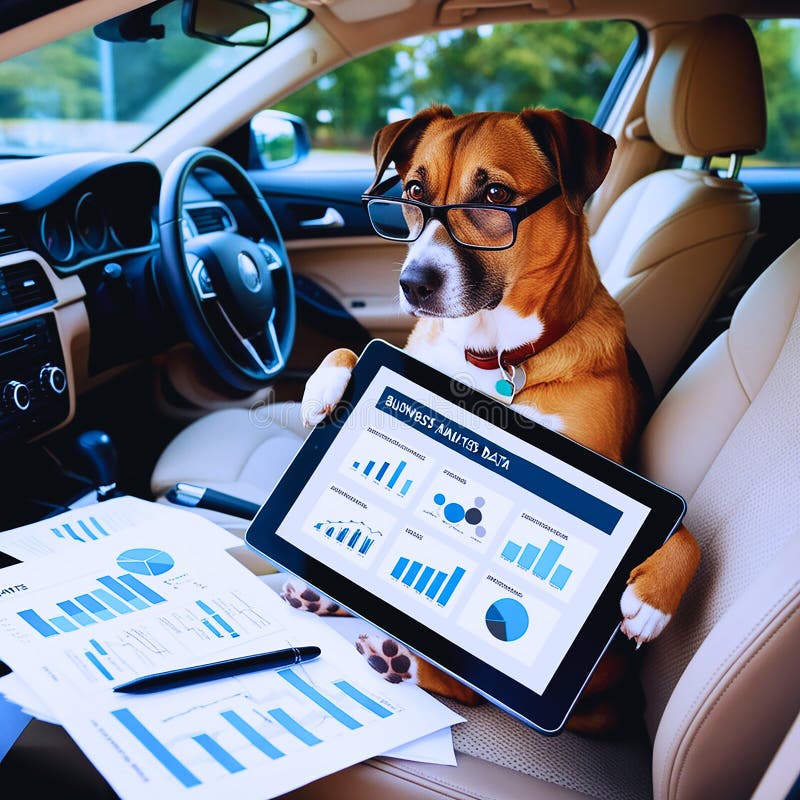 Dog Analyzing Data on a Tablet & Data-Driven Dog Stock Image - Image of ...