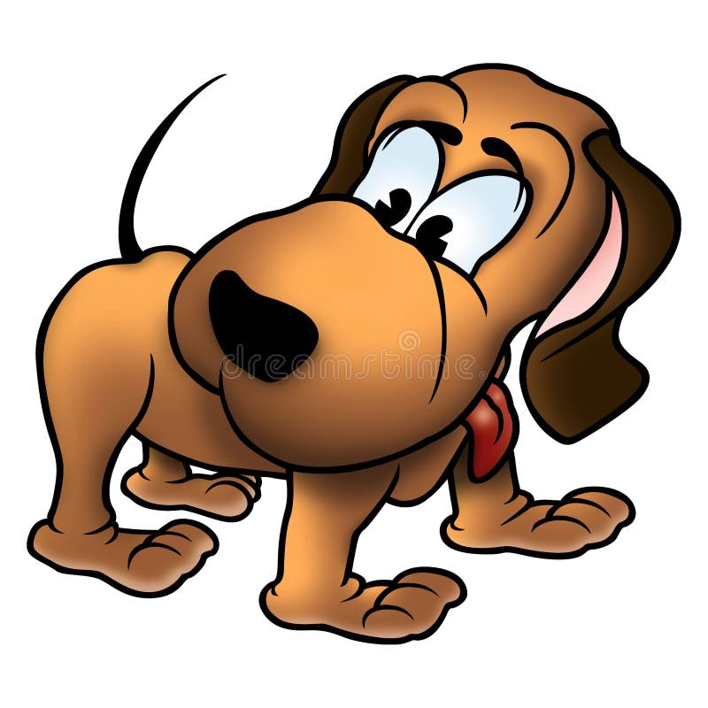 Fat Brown dog on scale stock illustration. Illustration of standing ...