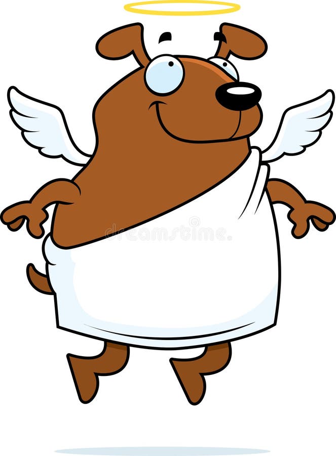 Angel Dog stock vector. Illustration of halo, dress, wings - 427234