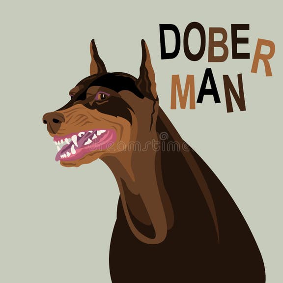 Dog Angry Doberman Face Vector Illustration Flat Stock Vector ...