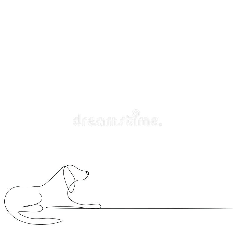 Dog Animal Line Drawing Vector Illustration Stock Vector - Illustration ...