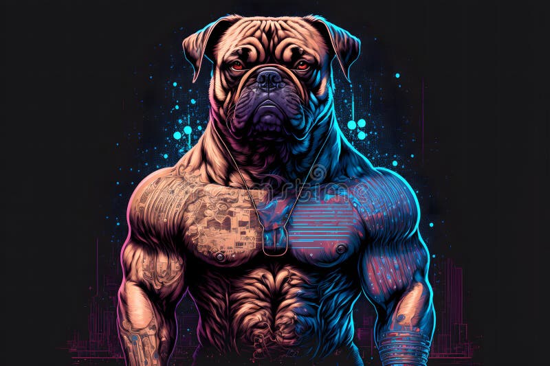 Dog As a Bodybuilder Created with Generative AI Technology Stock ...