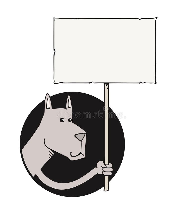 Dog with banner stock vector. Illustration of head, face - 284095131