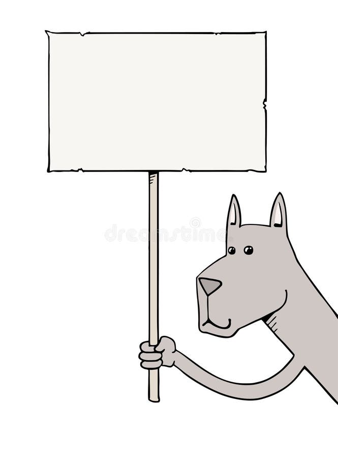 Dog with banner stock vector. Illustration of cute, cheerful - 284095139