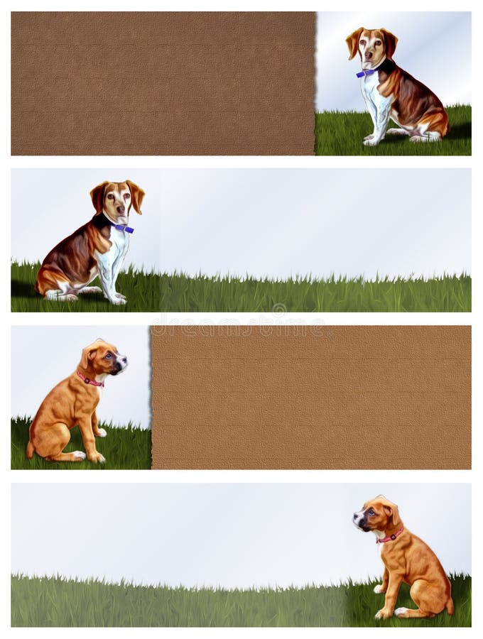 Dog Banners stock illustration. Illustration of boxer - 58979753