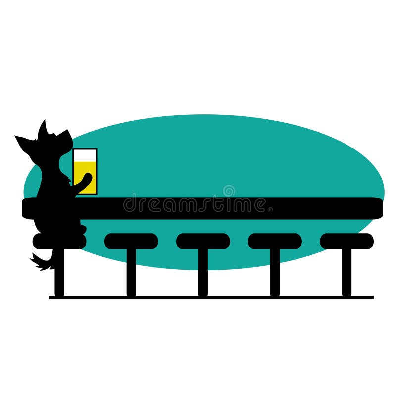Dog Bar stock vector. Illustration of breed, stool, seat - 31597083