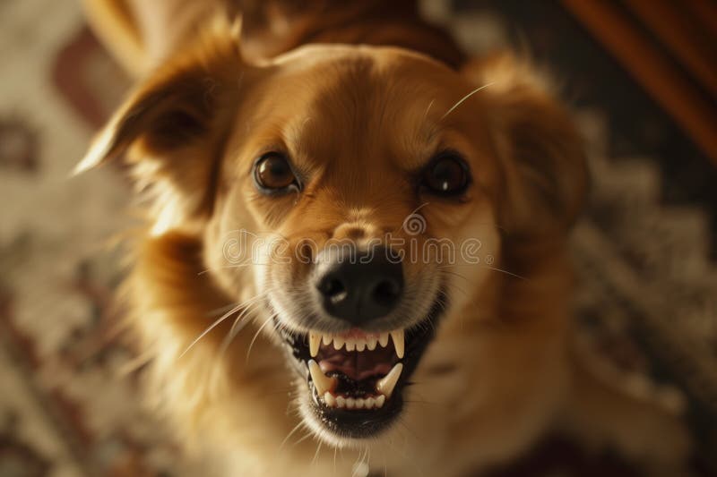 Dog baring teeth at camera stock photo. Image of animal - 308421492