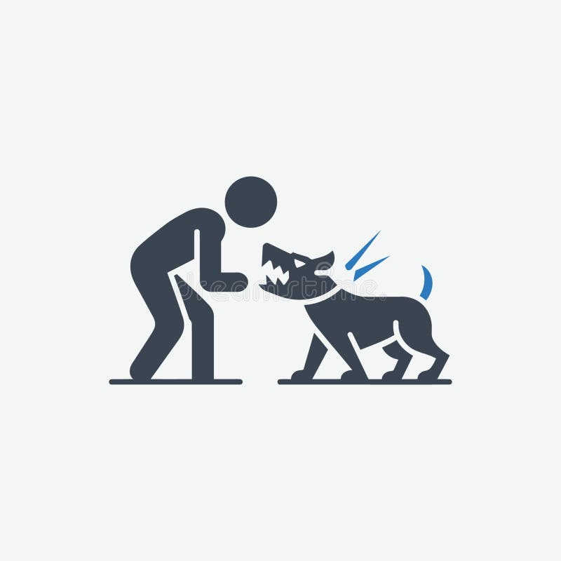 Dog barking encounter icon stock vector. Illustration of aggressive ...
