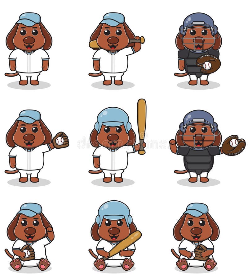 Cute Dog Baseball Mascot Stock Illustrations – 202 Cute Dog Baseball ...