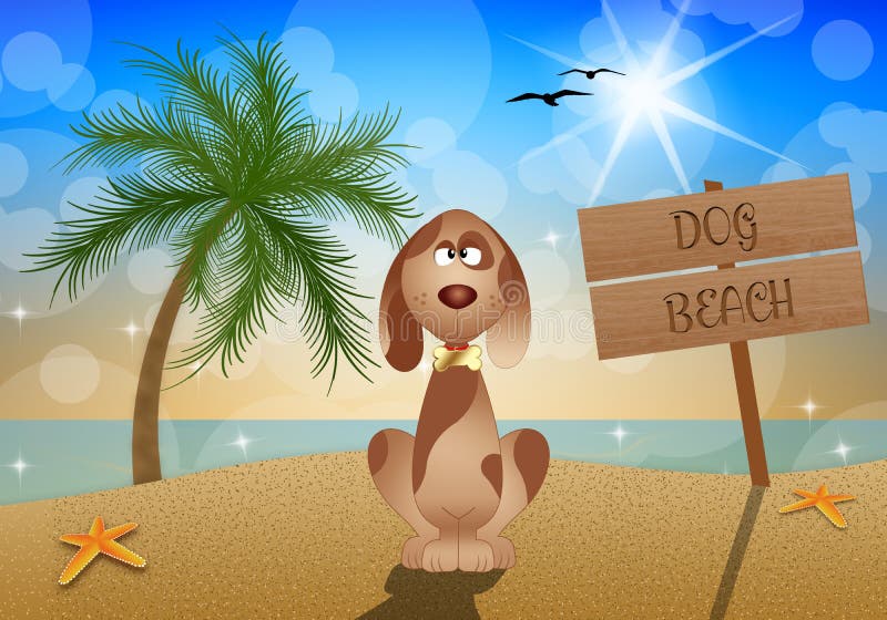 Dog beach stock illustration. Illustration of animals - 42919768