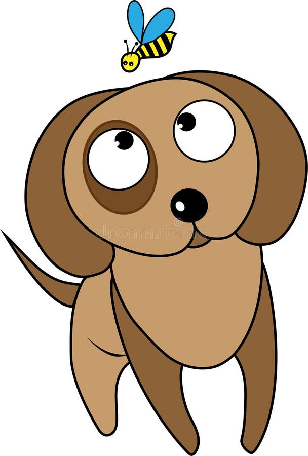 Dog with bee stock illustration. Illustration of awesome - 50110254