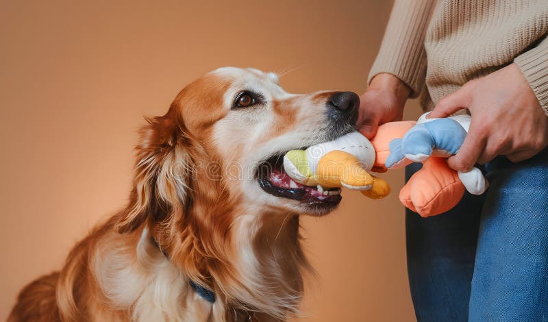 Dog Bite Soft Toys and Have Fun Playing at Home Stock Image - Image of ...