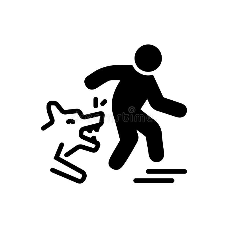 Black Solid Icon for Dog Bites, Attack and Animal Stock Vector ...