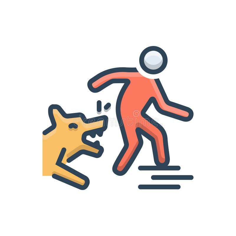 Color Illustration Icon for Dog Bites, Attack and Animal Stock ...