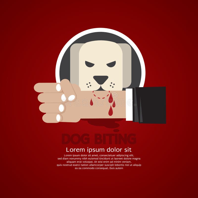 Dog Biting on Hand stock vector. Illustration of single - 45905836