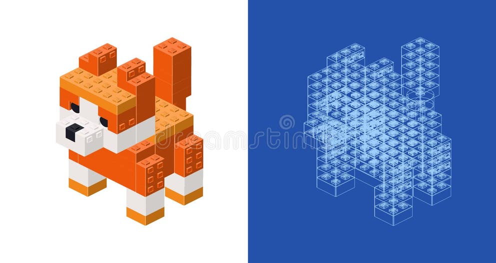 Dog Blueprint Project Idea and Implementation. Vector Stock Vector ...