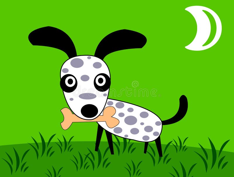 Dog & bone stock vector. Illustration of furry, comic, three - 411838