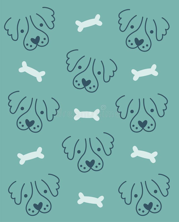 Dog and Bone Cute Background Stock Vector - Illustration of food ...