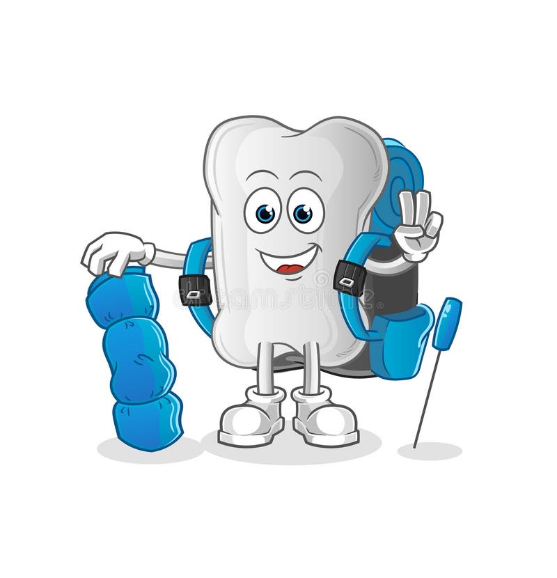 Dog Bone Go Camping Mascot. Cartoon Vector Stock Vector - Illustration ...