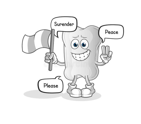 Dog Bone Hold Surrender Flag Mascot. Cartoon Vector Stock Vector ...