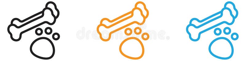 Dog Bone Icon Vector Logo Set Collection for Web App Ui Stock Vector ...