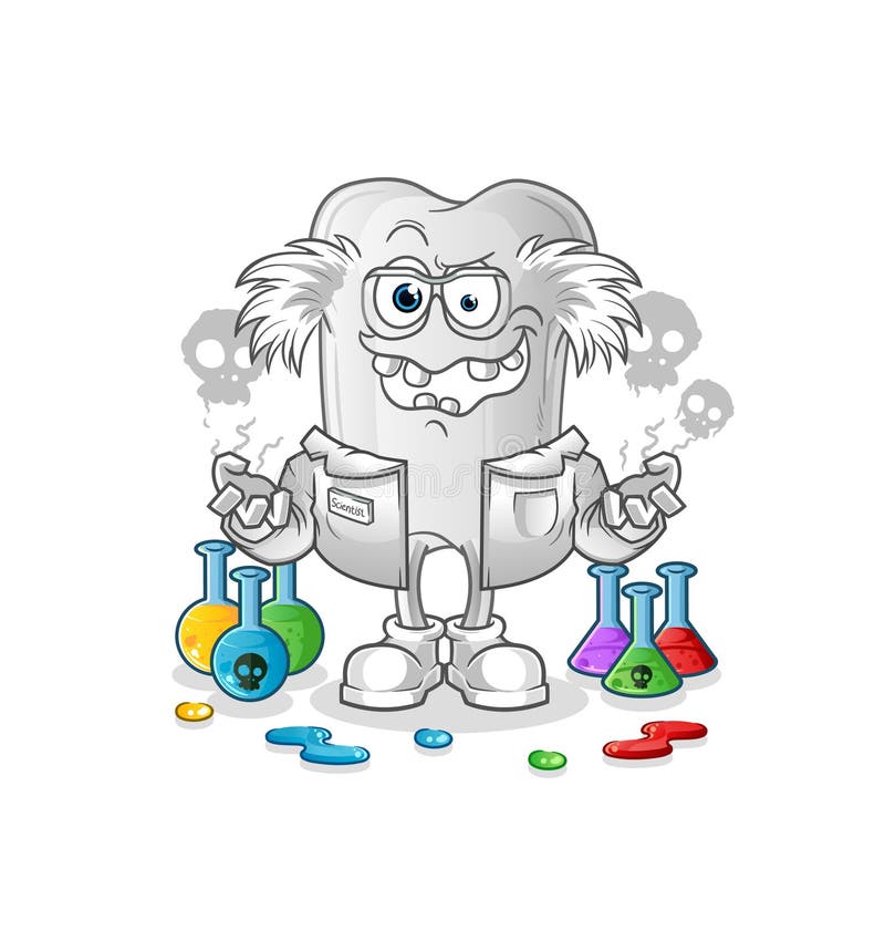Dog Bone Mad Scientist Illustration. Character Vector Stock Vector ...