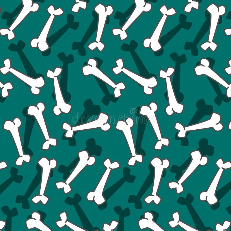 Dog Bone Pattern, Seamless Pattern with Shadow, Simple Design, Vector ...