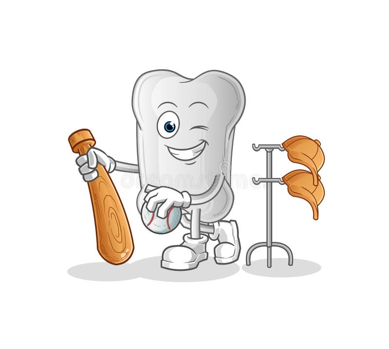 Dog Bone Playing Baseball Mascot. Cartoon Vector Stock Vector ...