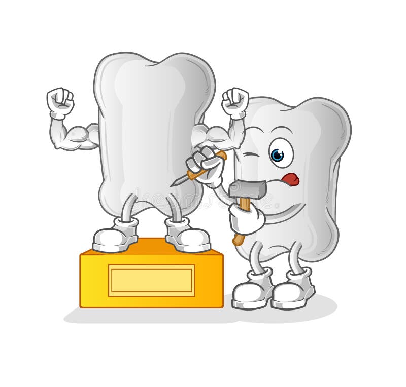 Dog Bone Sculptor Character. Cartoon Mascot Vector Stock Vector ...
