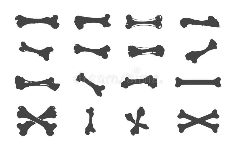 Dog Bone Silhouettes, Dog Bone Clipart, Dog Done Vector Icon, Bone ...