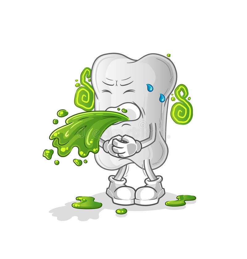 Dog Bone Throw Up Cartoon. Cartoon Mascot Vector Stock Vector ...