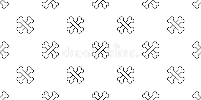 Dog Bone Vector Cross Bone Seamless Pattern Halloween Isolated Icon ...