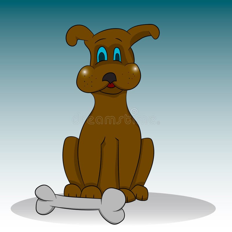 Dog with a Bone. Vector Graphics. Hand Drawing. Stock Vector ...