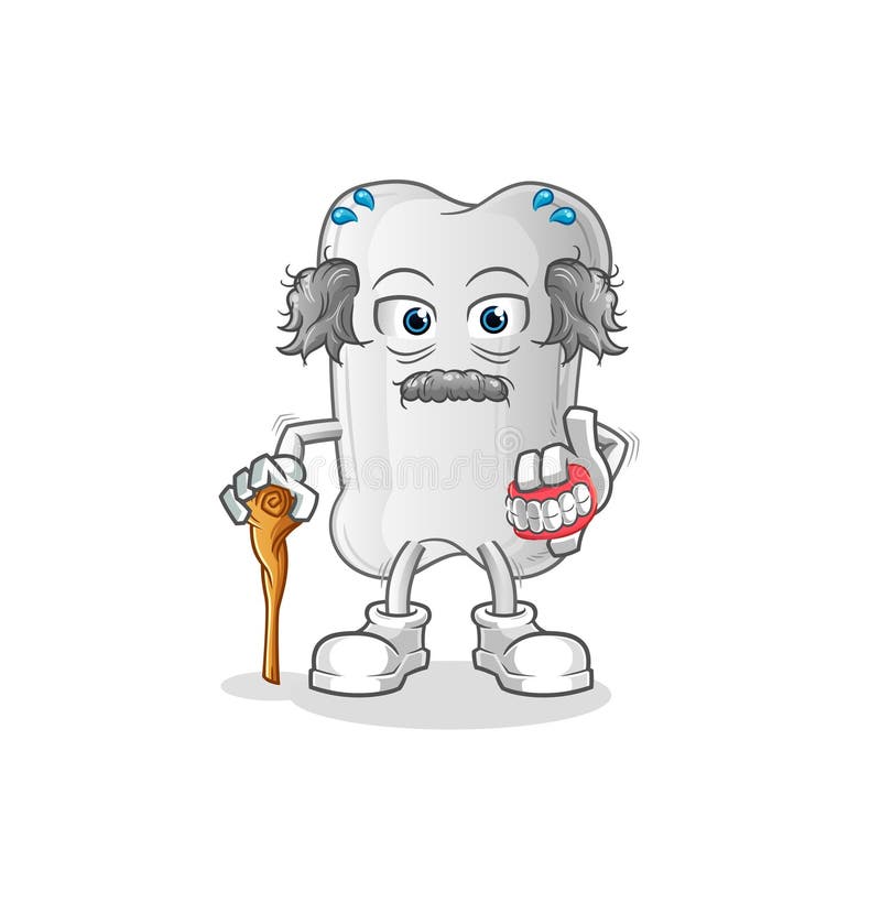 Dog Bone White Haired Old Man. Character Vector Stock Vector ...