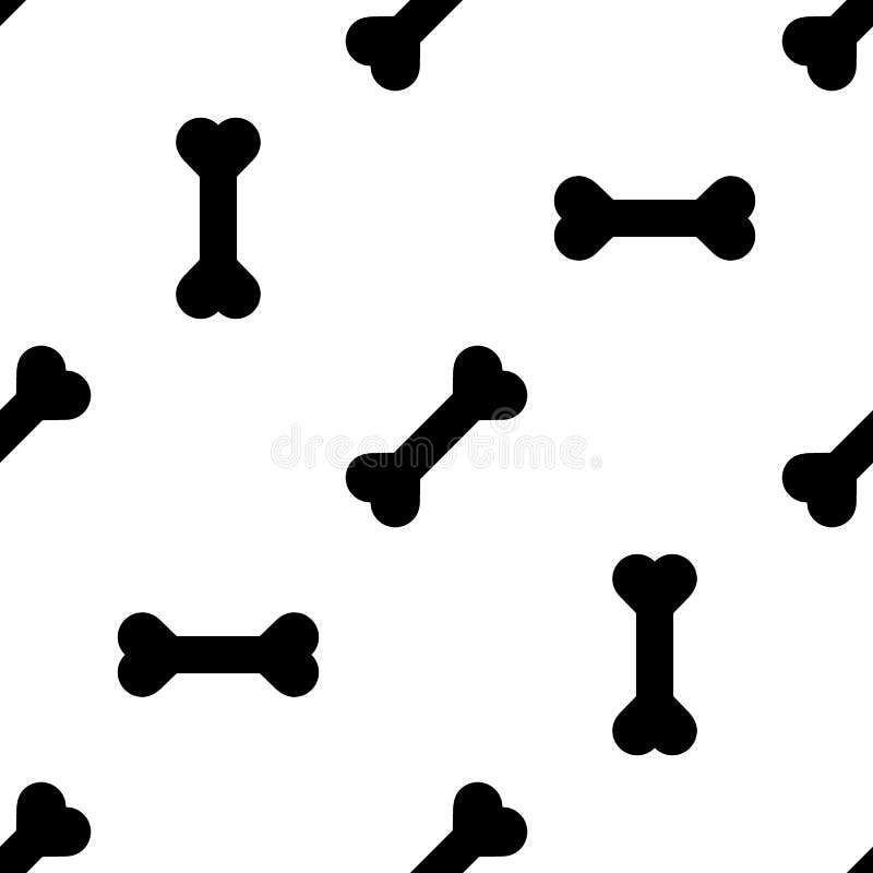 Dog Bones Seamless Pattern on White Background Stock Vector ...