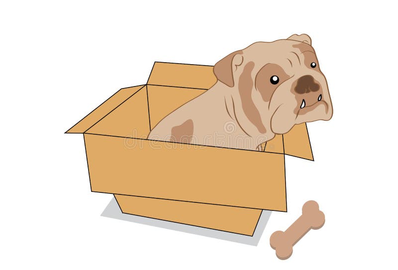 Dog in the box stock vector. Illustration of bulldog - 26824906