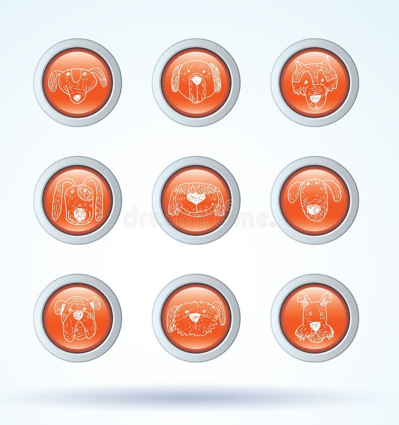 Dog Breed Collection Icons - Vector Illustration Stock Vector ...