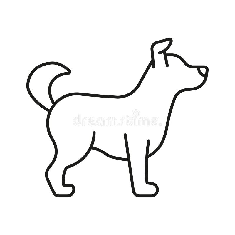 Dog Breed. Linear Design. Dog Side View Stock Vector - Illustration of ...