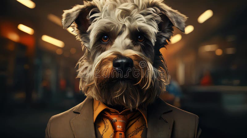 Dog Businessman in a Classic Suit Stock Footage - Video of generated ...