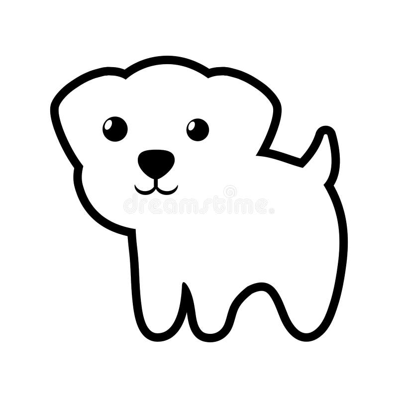 Dog Canine Young Standing Outline Stock Vector - Illustration of symbol ...