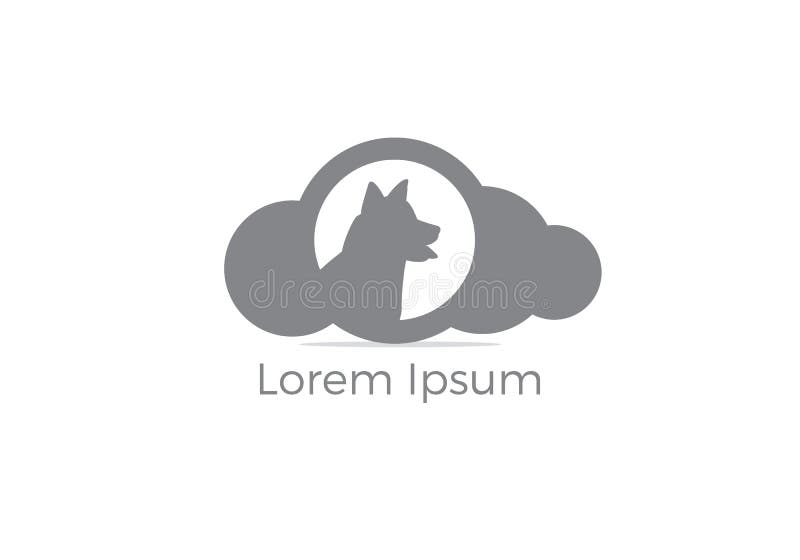 Dog in Cloud Logo Design. Pet Safety and Security Icon. Stock ...