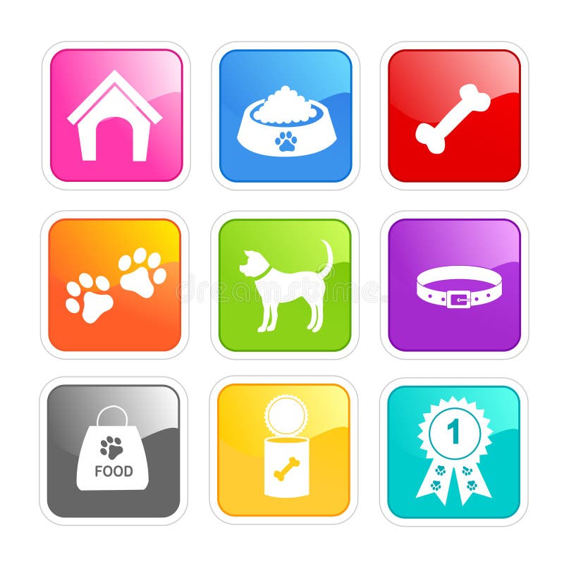 Dog care icons stock vector. Illustration of collection - 21617186