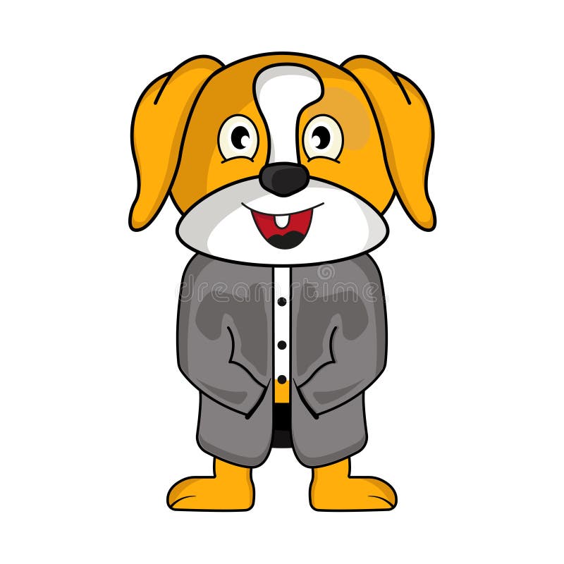 Dog Cartoon Character. Illustration Flat Style. Design Vector Stock ...
