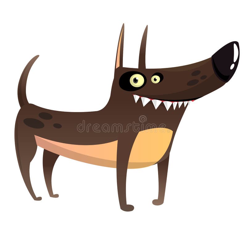 Cartoon Funny Watchdog Vector Illustration Stock Vector - Illustration ...