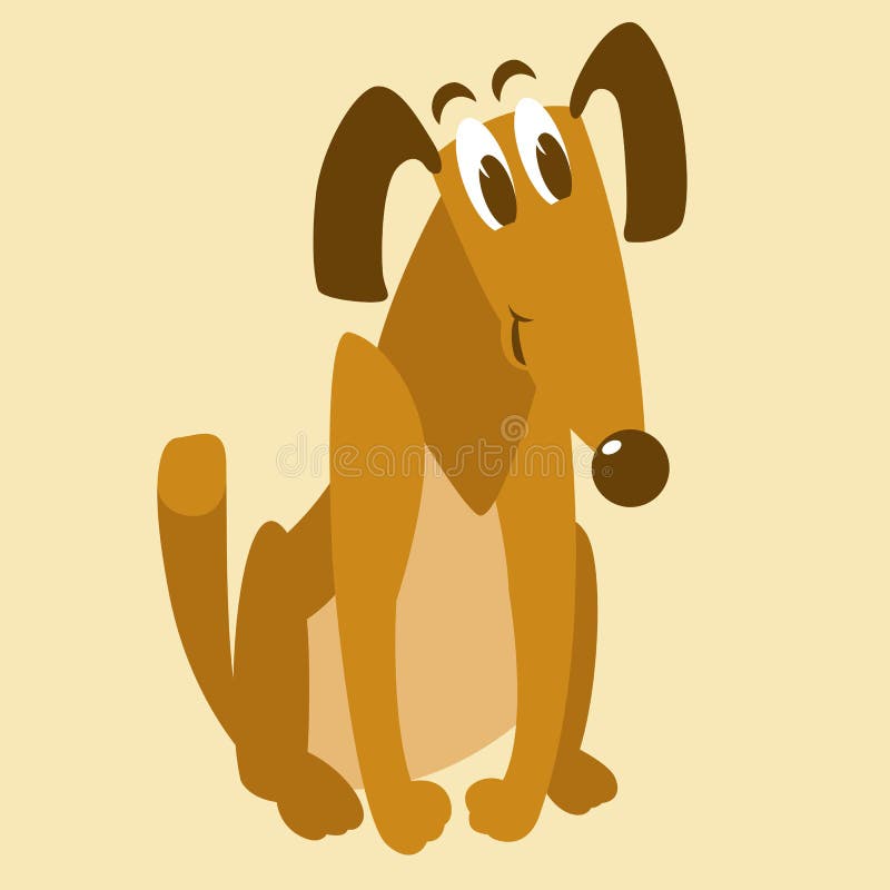 Dog Cartoon Vector Illustration Flat Style Front Stock Vector ...