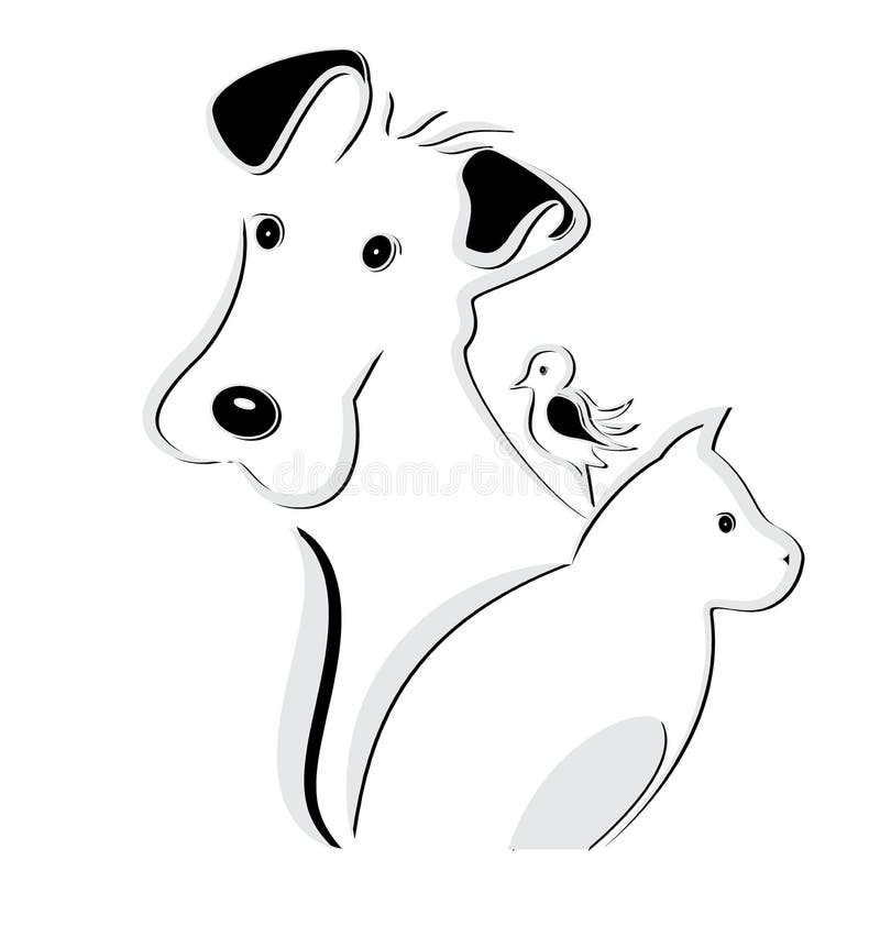 Cat, Dog, Bird and Rabbit Logo Stock Vector - Illustration of sketch ...