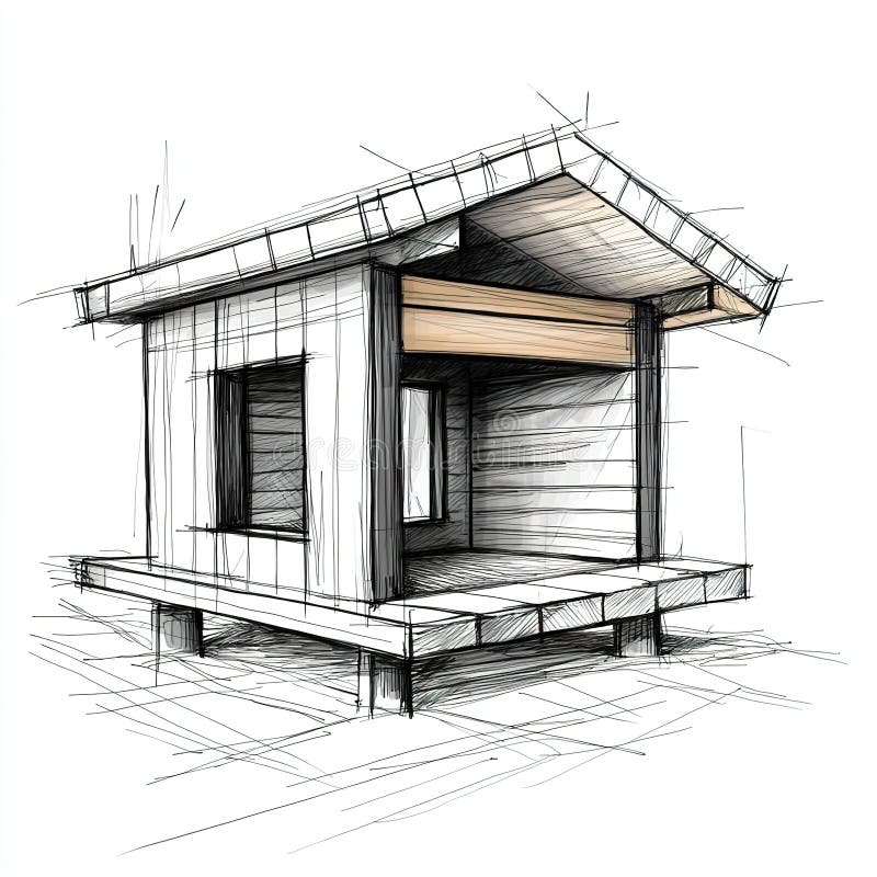 Dog and Cat House Sketch Model Design. Architecture Project Design ...