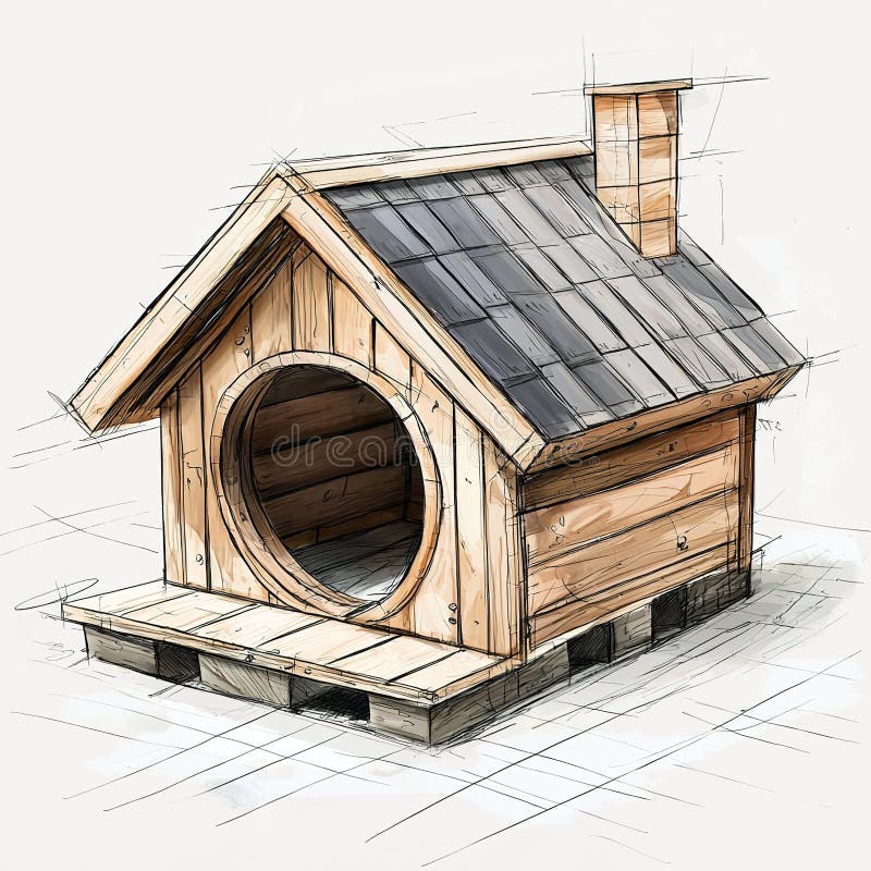 Dog and Cat House Sketch Model Design. Architecture Project Design ...